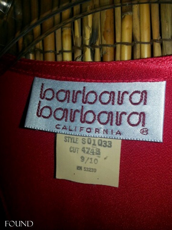 Vintage Barbara Barbara Red Satin Like Party Dress Si… - Gem