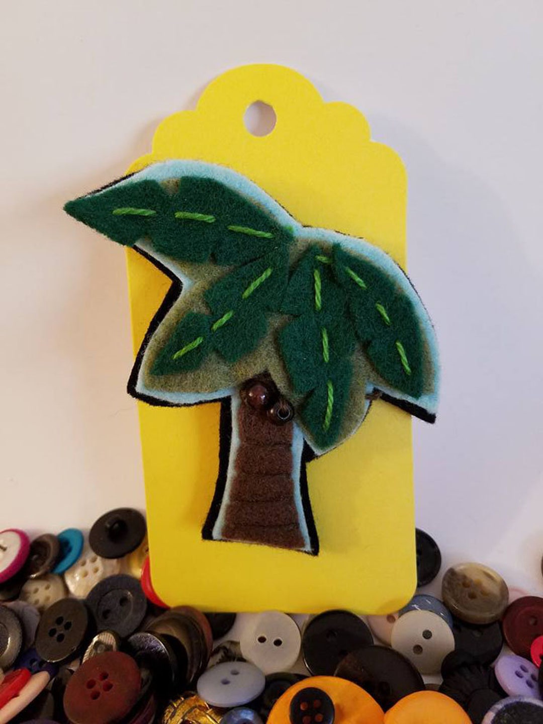 Whimsical Felt Palm Tree Brooch / Pin - Etsy