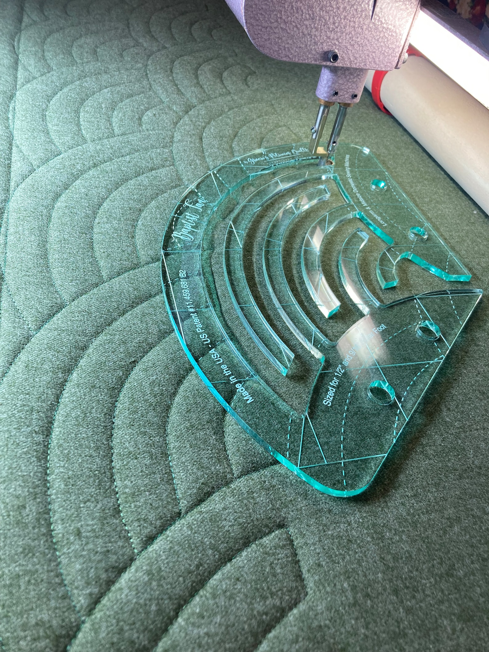 Baptist Fan 1/4” Quilting Ruler Patented for Longarm Midarm Domestic ...