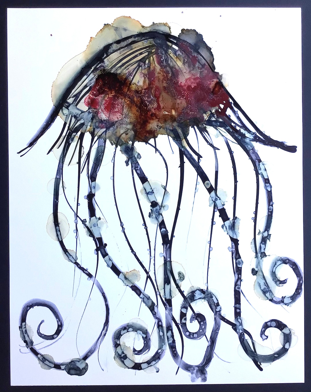 Jellyfish Ink and Resin Painting - Etsy