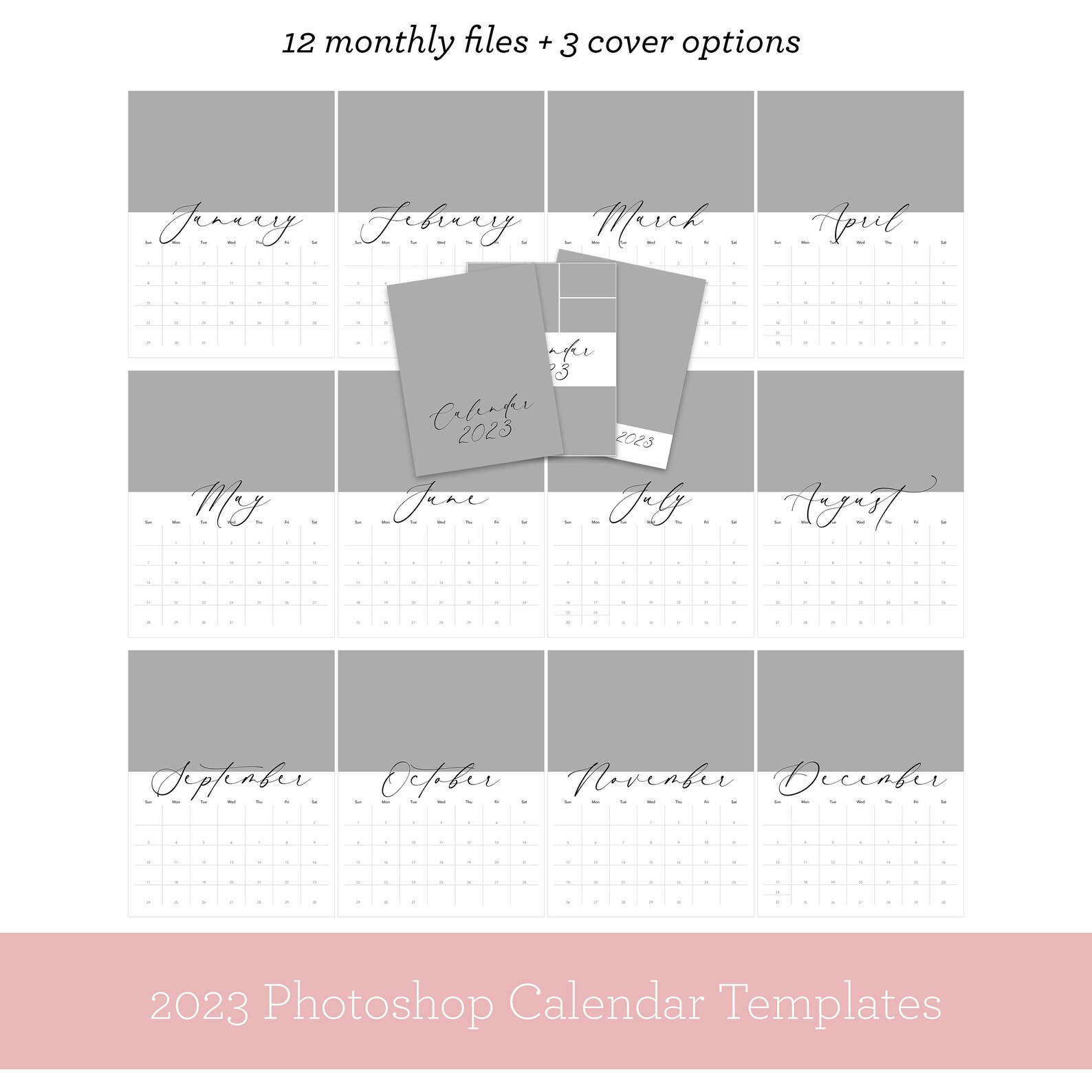 2023 Photoshop Calendar Template | Letter Size Calendar | Digital ...