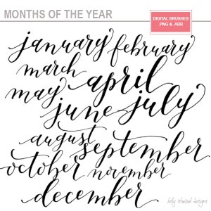 Months of the Year / Digital Word Art / Photoshop Brushes / *.abr and ...