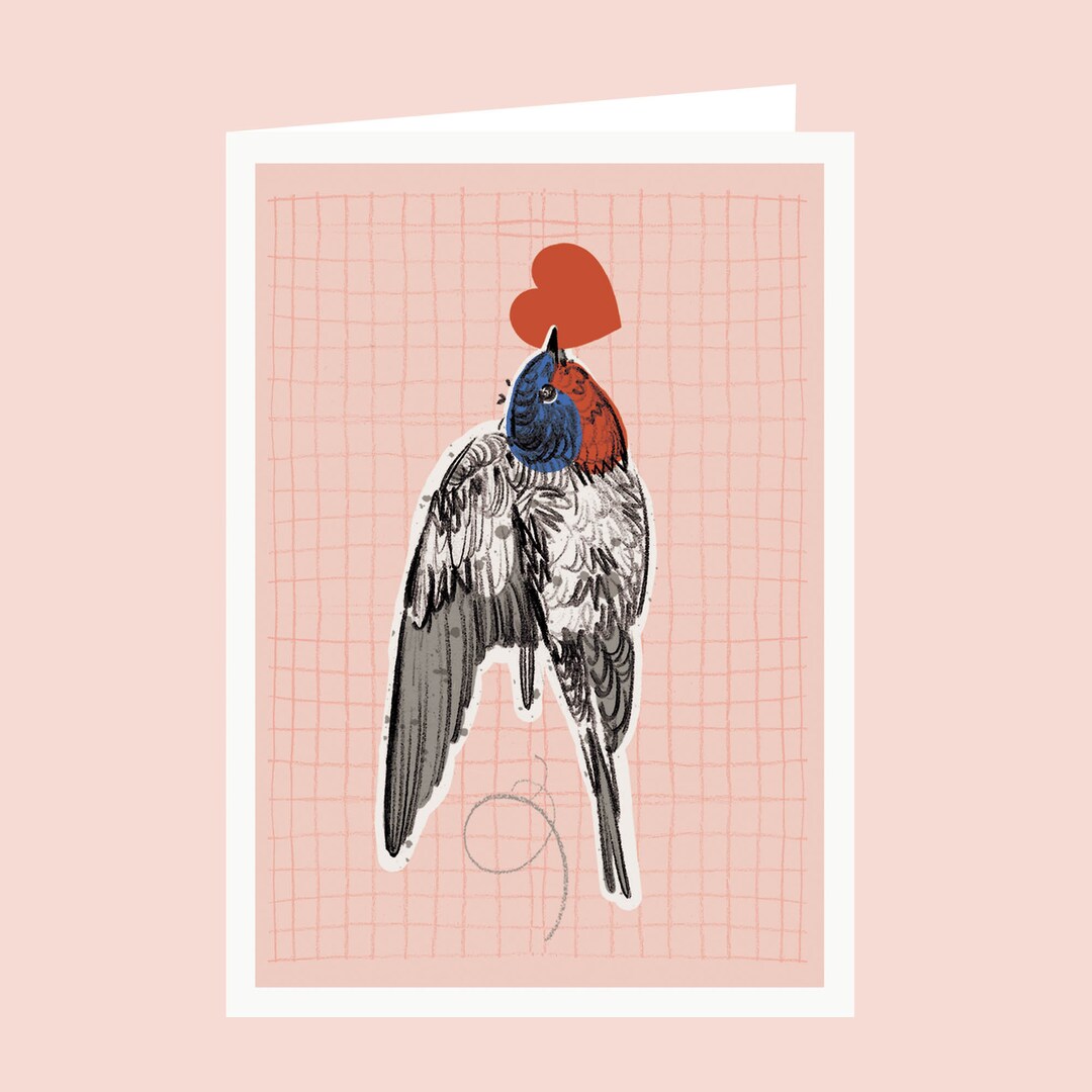 Love Bird Valentine's Card / Birthday Card - Etsy
