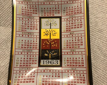 1963 calendar | Etsy