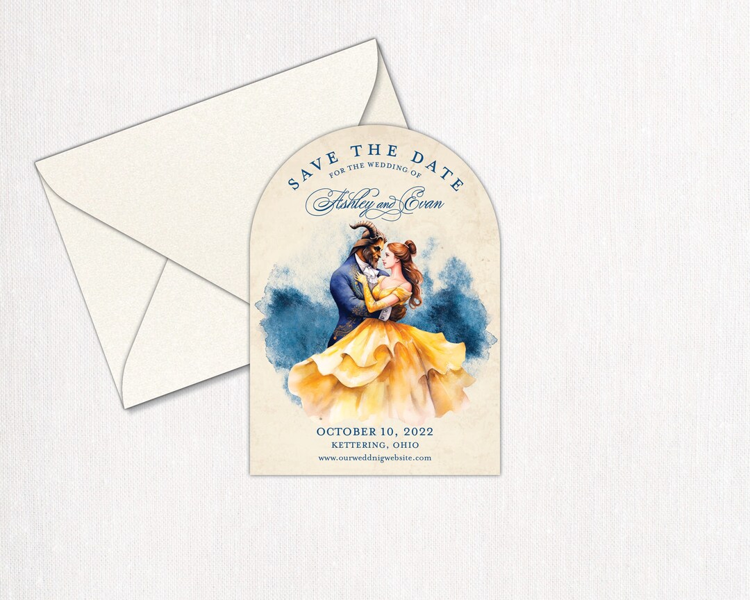 Beauty and the Beast Save the Date // Fairy Tale Wedding Announcement ...