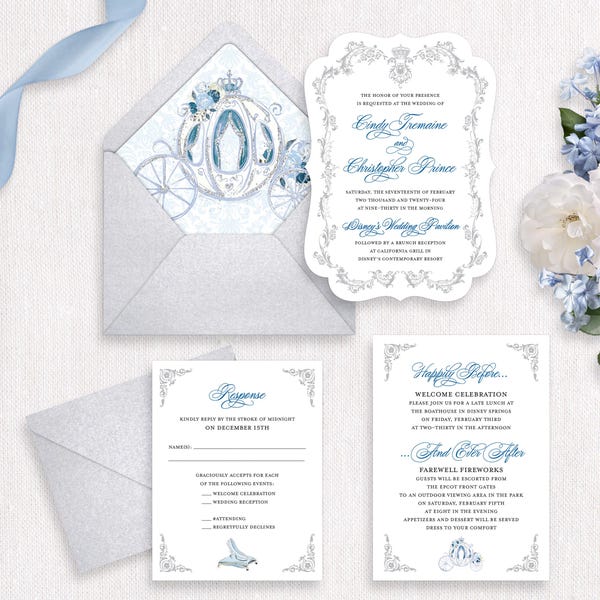 Cinderella Wedding Invitations - Etsy