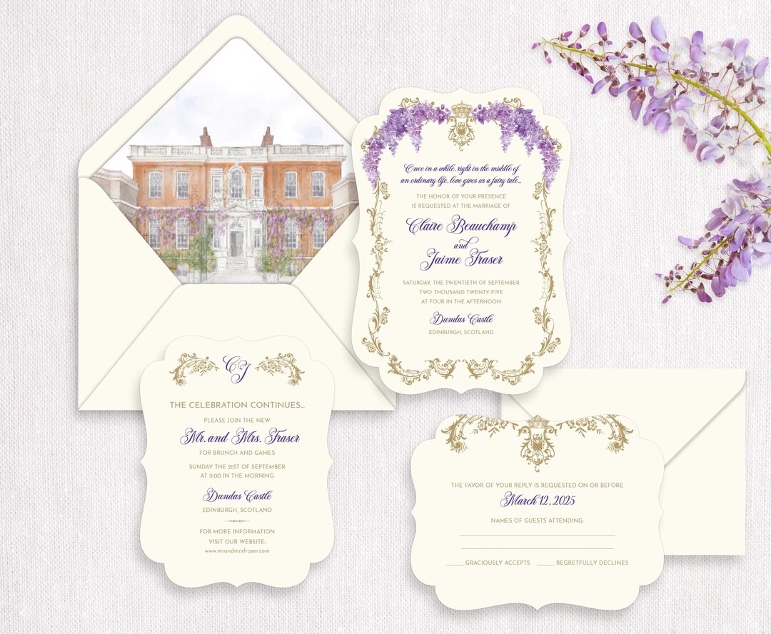 Regency Era Invitation | Clyvedon Castle Invitation | Wisteria Estate ...