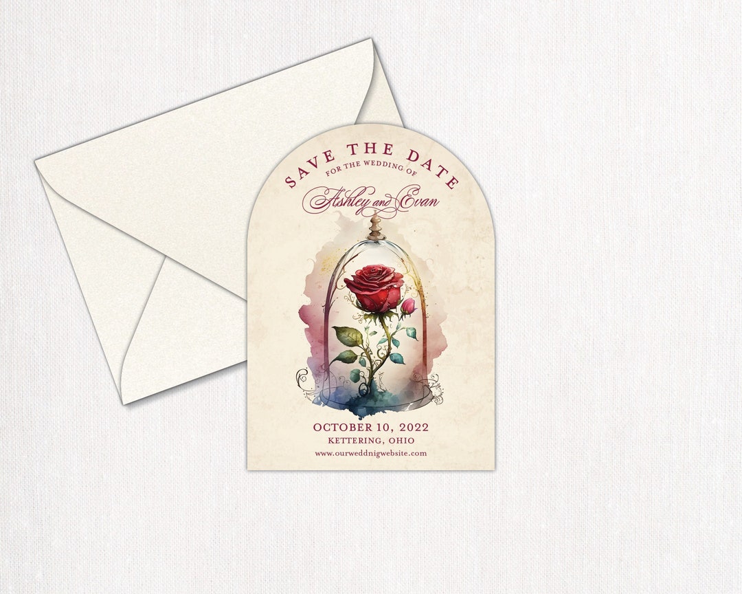 Beauty and the Beast Save the Date // Fairy Tale Wedding Announcement ...