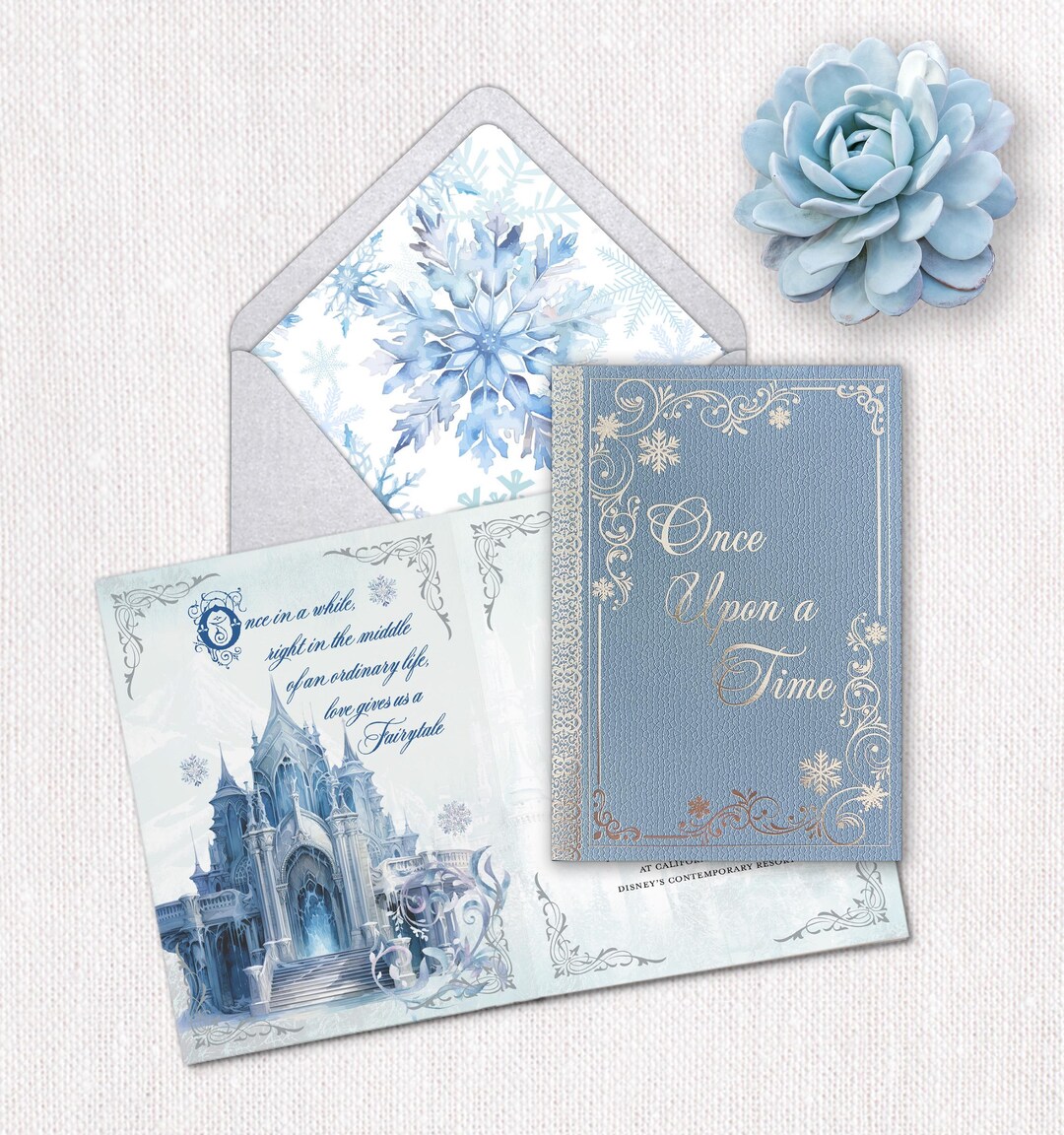 Foil Printed Snow Queen Wedding Invitation: Fairytale Winter Invite - Etsy