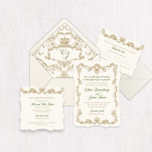 Regency Era Invitation | Vintage Fairytale Wedding Invitation | Ornate ...