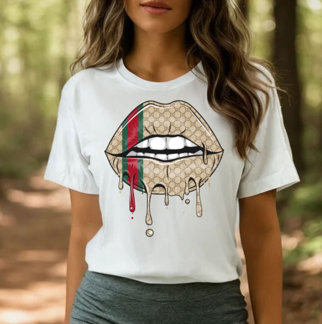 Luxury Print Lips Shirt Fashion Logo Print Shirt Kissing - Etsy