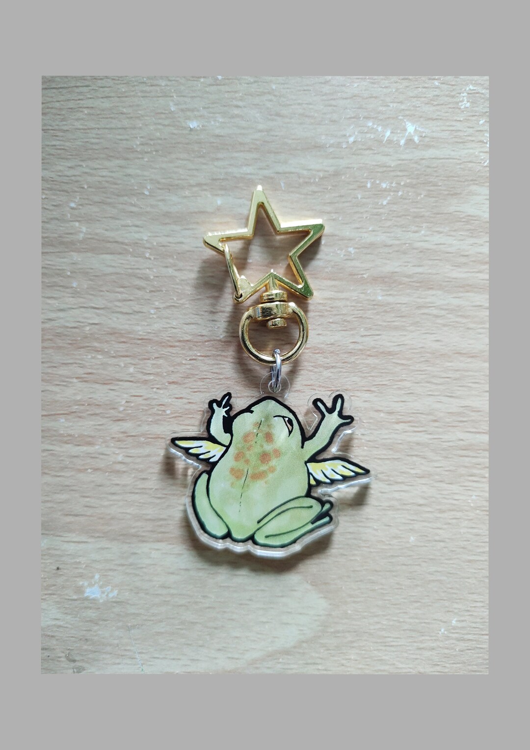 Acrylic Winged Angel Frog Keyring Kawaii Angelic Froggy - Etsy