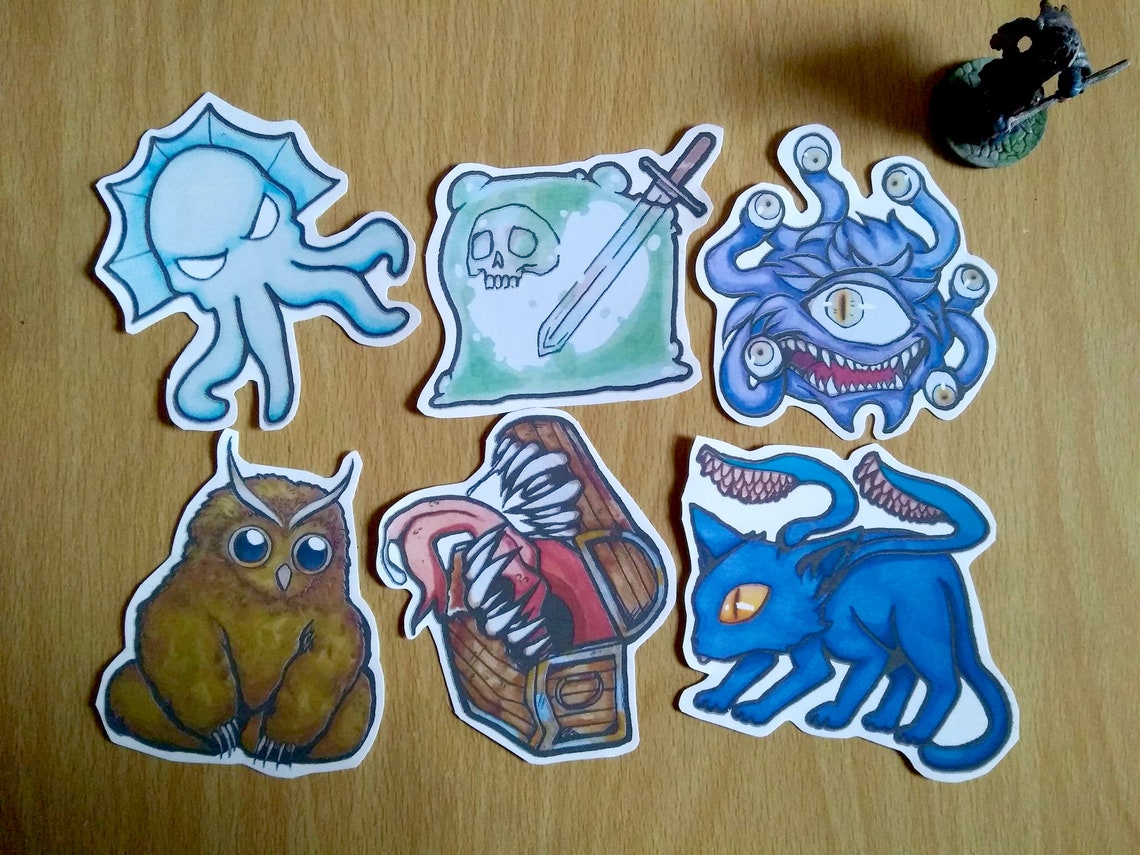 D&D Monster Stickers Dnd Stickers Dungeons and Dragons | Etsy