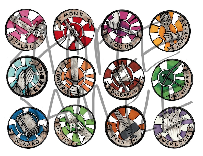 D&D 1 Inch Class Badge/counter - Etsy UK