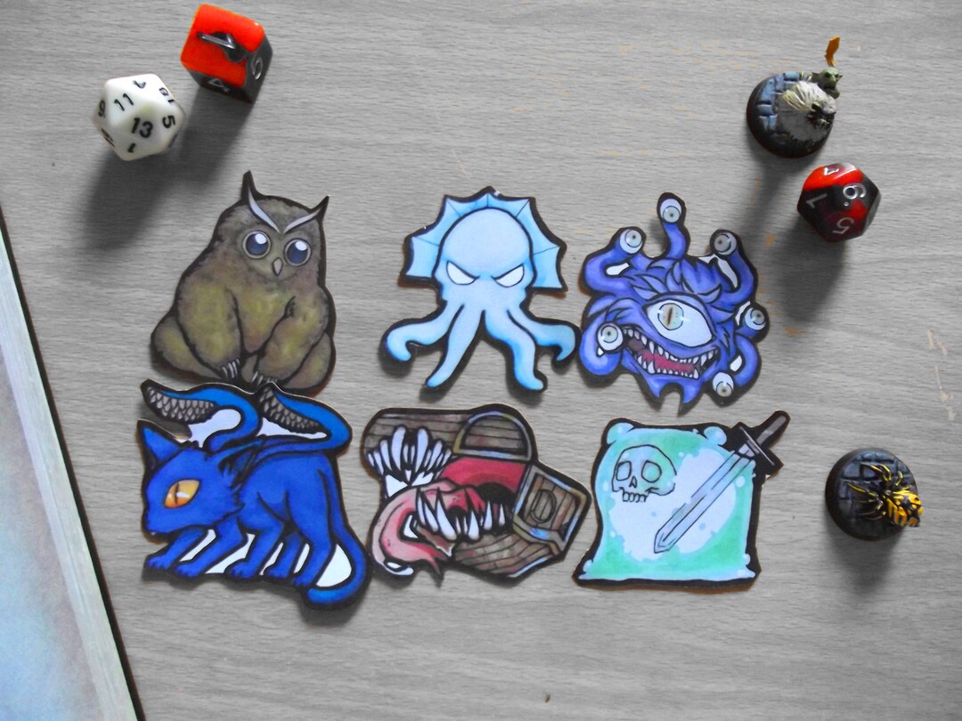 D&D Monster Stickers, Dnd Stickers, Dungeons and Dragons, - Etsy