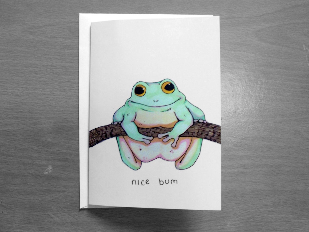 Nice Bum Valentines Card, Cute Frog, Valentines Card for Her/him ...