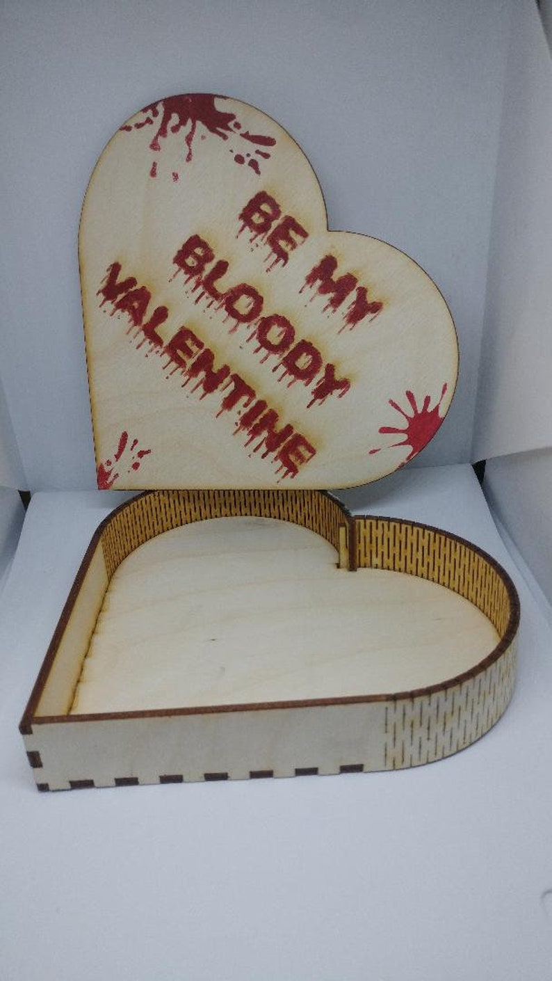 My Bloody Valentine Inspired Wooden Heart Box, Candy Box, Trinket Box ...