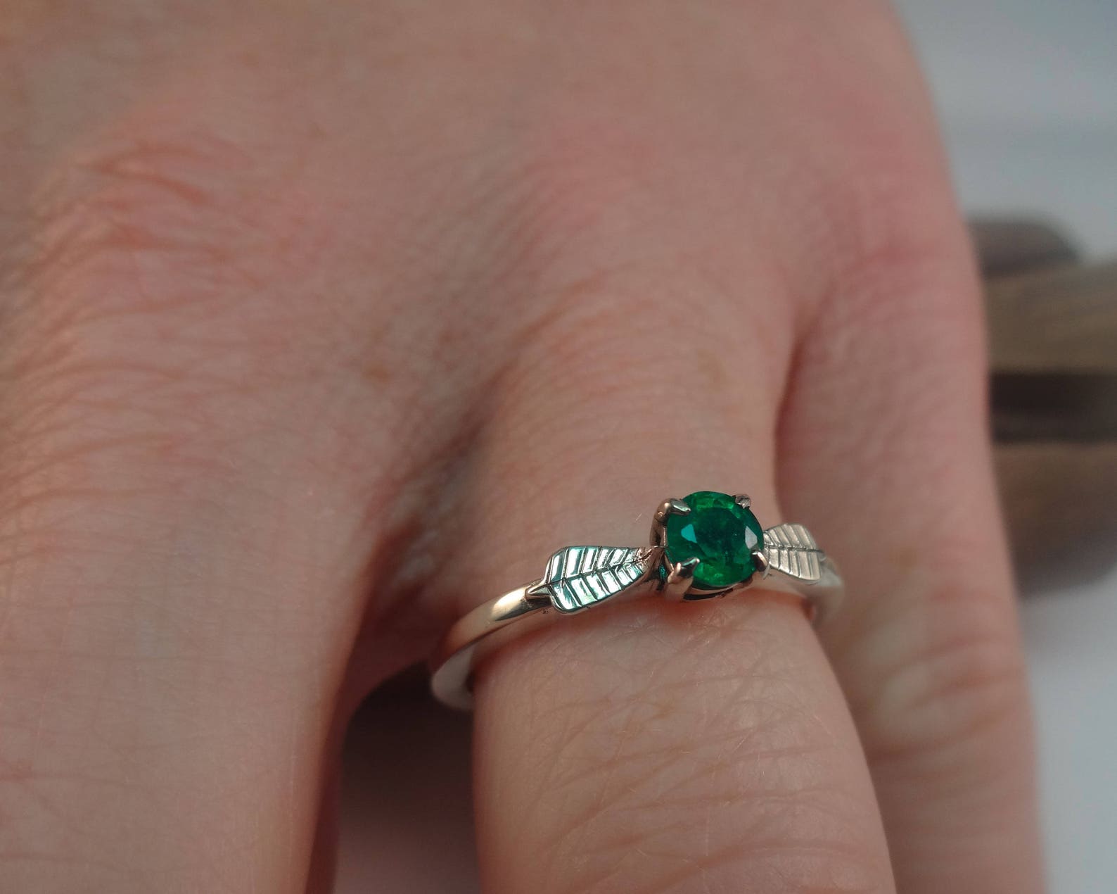 Emerald Engagement Ring in Gold and Silver - Etsy