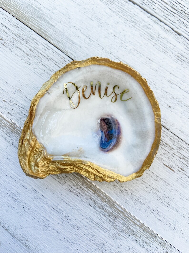 Oyster Shell Place Cards Personalized Oyster Shell With Name - Etsy
