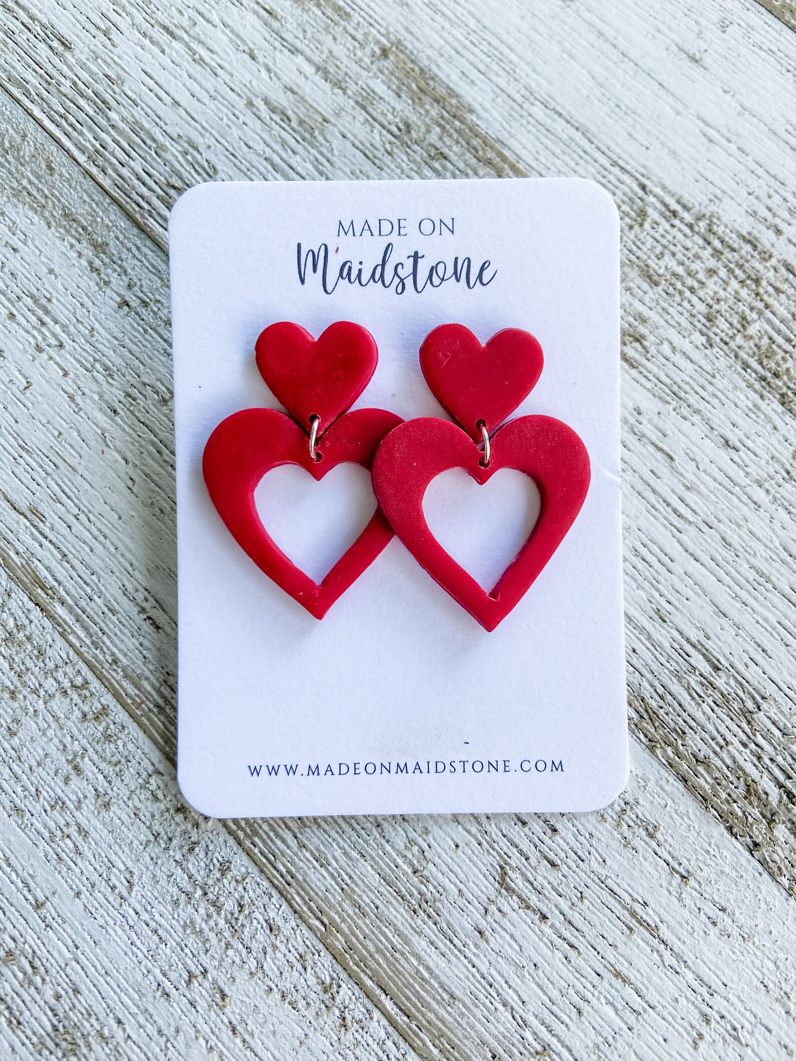 Heart Cut Out Earrings, Valentine's Day Earrings, Polymer Clay Earrings ...
