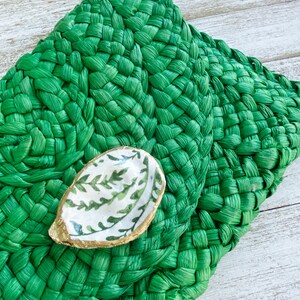 Botanical Oyster Shell Clutch, Handbag, Purse, Coastal Style, Straw ...