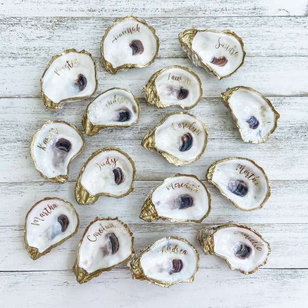 Oysters Shell Name Cards - Etsy