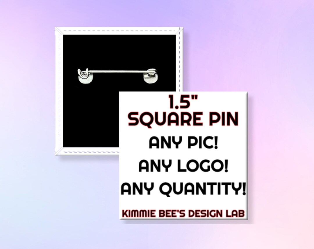 Square Pin Button 1.5 Inches FREE SHIPPING - Etsy