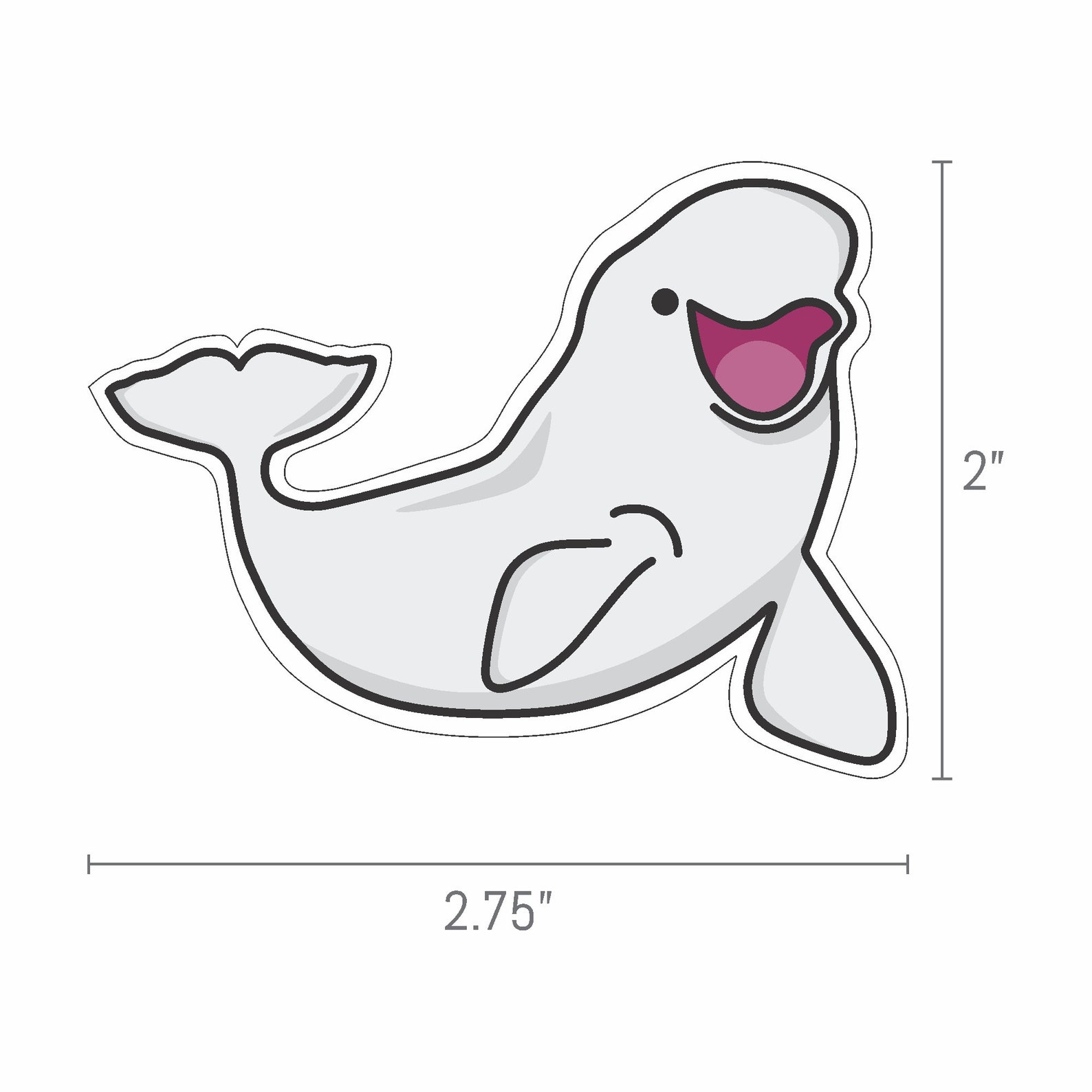 Happy Beluga Whale Waterproof Vinyl Sticker - Etsy