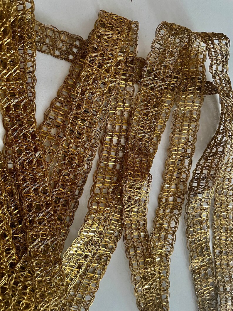 Antique French Gold Metallic Tassel Trim Braid Galloon 5meters 80cm ...