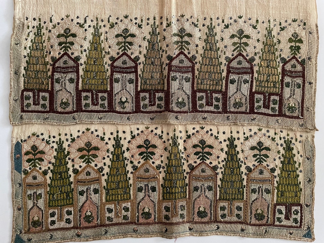 19th Cc Antique Ottoman Turkish Hand Embroidered Linen Towel - Etsy
