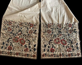 19th C Antique Ottoman Turkish Gold Metallic Hand Embroidered Linen ...