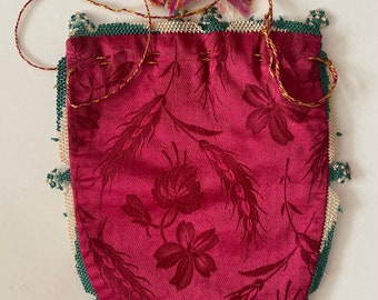 Antique Ottoman Turkish Hand Loomed Velvet Pouch Decorated Silk Needle ...