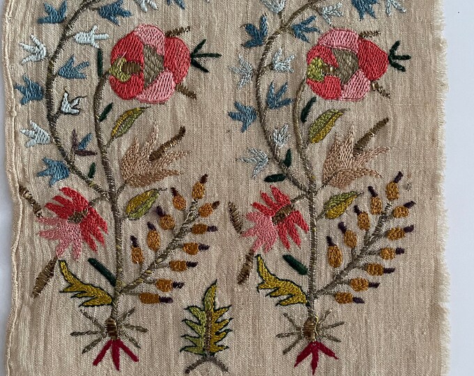19th Cc Antique Ottoma Turkish Hand Embroidered Sash Fragment - Etsy