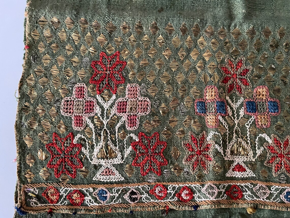 Rare Antique Greek Hand Embroidered on Linen Towel - Etsy