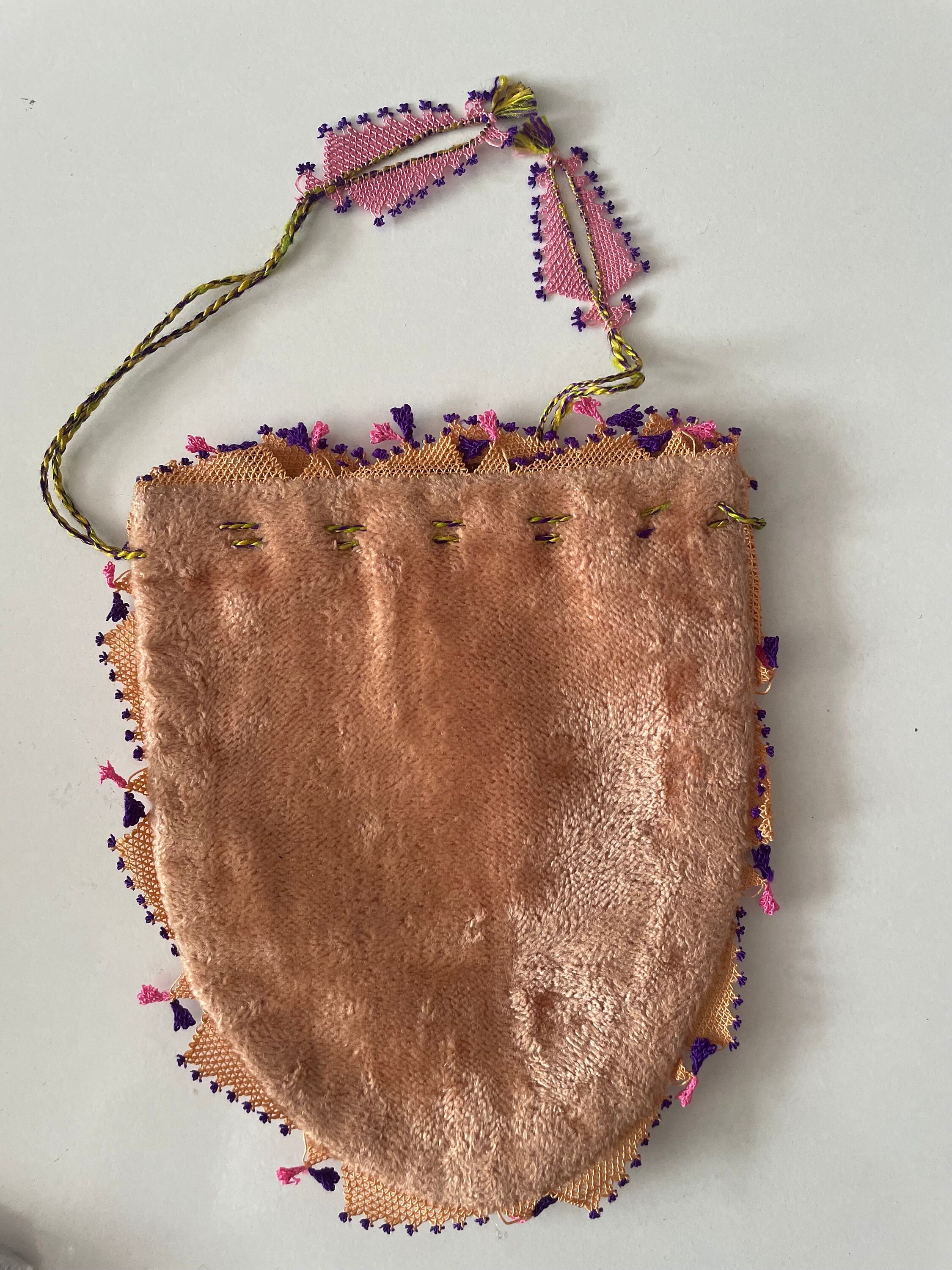 Antique Ottoman Turkish Hand Loomed Velvet Pouch Decorated Silk Needle ...