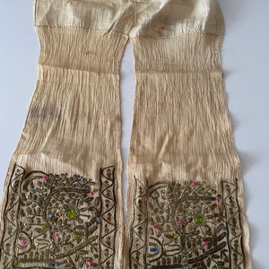 19th C Antique Ottoman Turkish Gold Metallic Hand Embroidered Linen ...