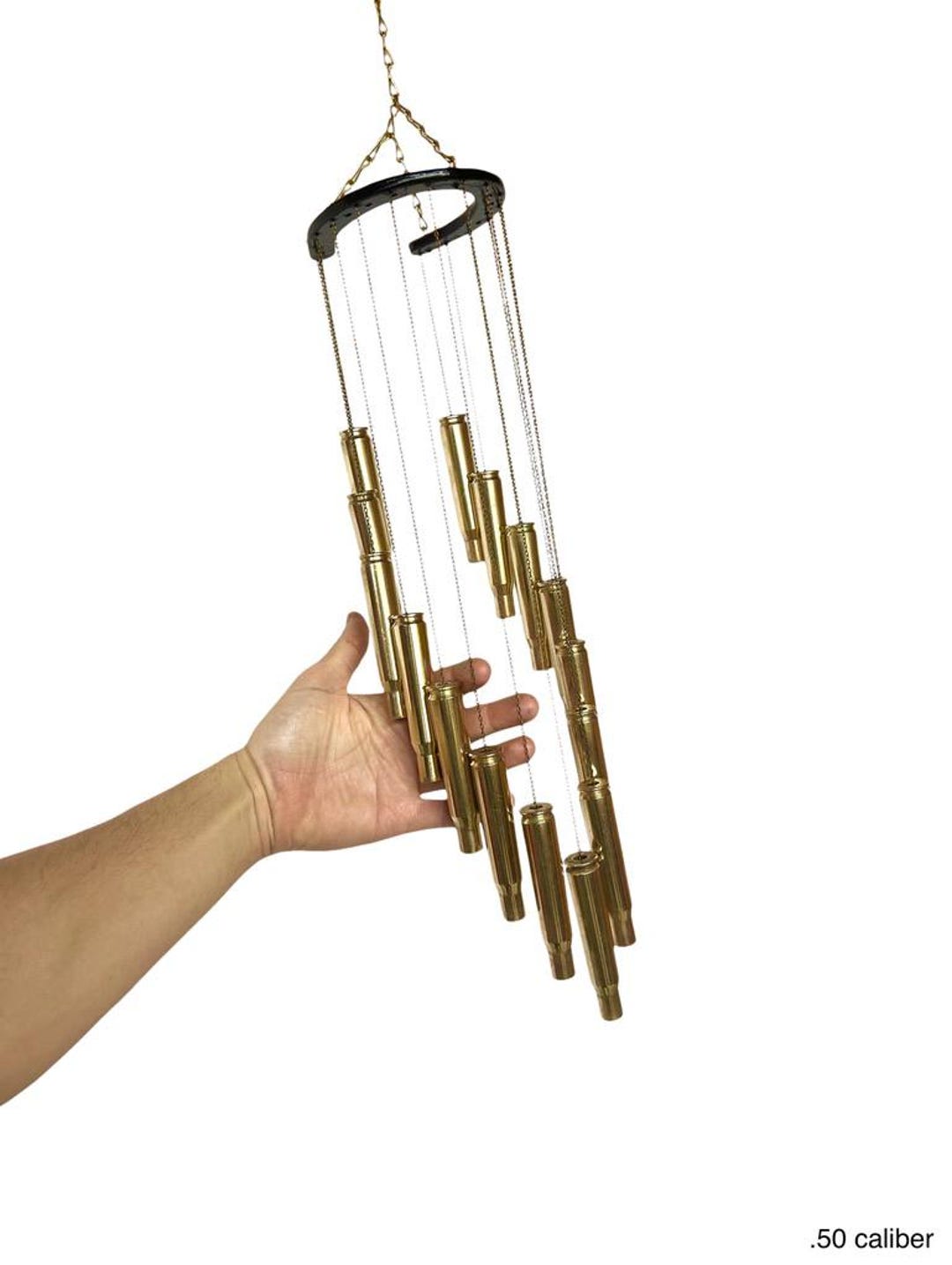 50 Cal Bullet Chime, Horseshoe Bullet Chime, .50 Cal Casing Wind Chime, Bullet Shell Wind Chime ...