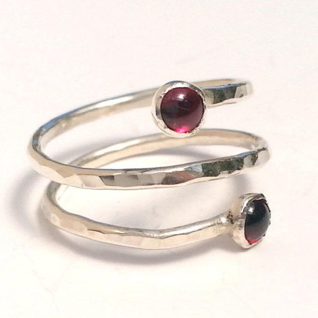 Dual Birthstone Ring Adjustable Ring Dual Stone Ring Girlfriend Dual ...