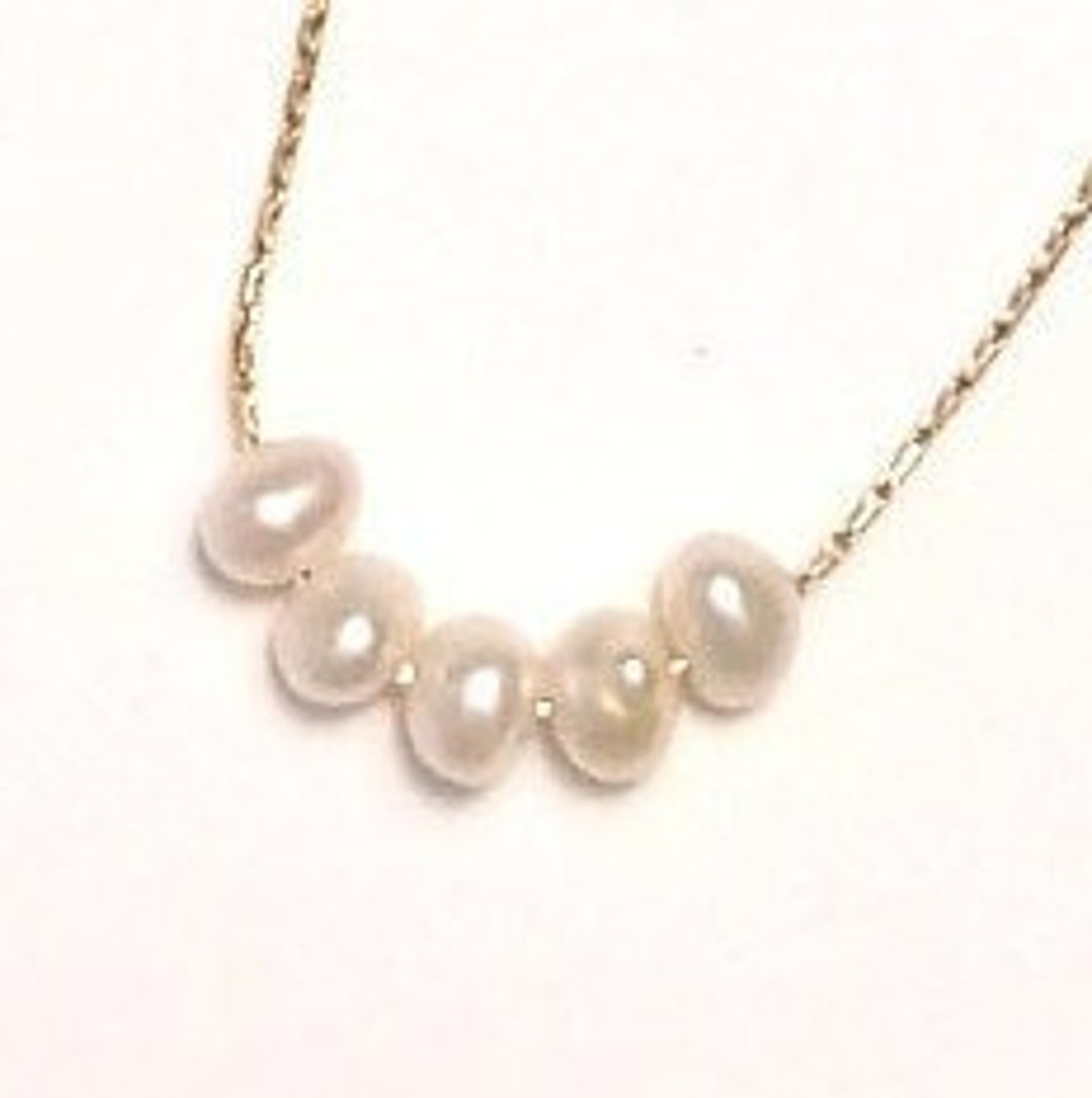 Gold Layered Necklace - Floating Pearl Necklace - Etsy