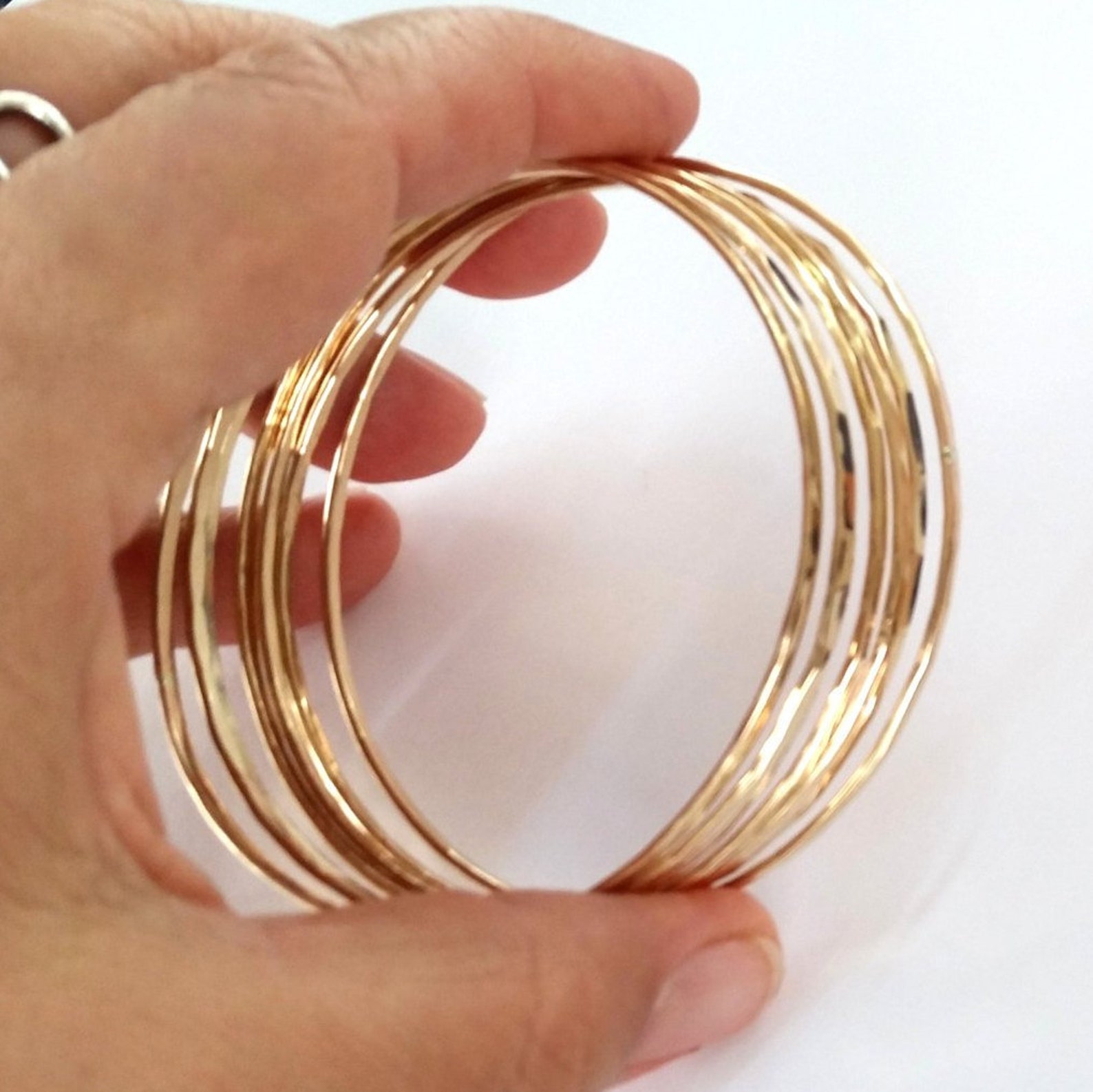 Gold Filled Bangles Bracelets Set of 4 - Stacking Bangle Bracelet ...