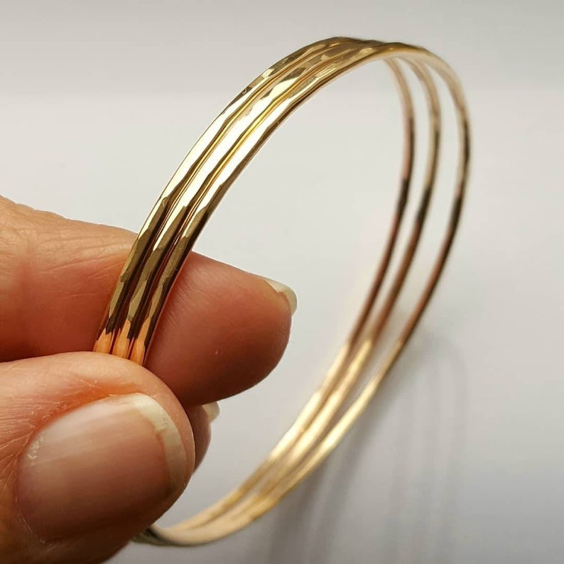 Gold Filled Bangles Bracelets Set of 4 - Stacking Bangle Bracelet ...