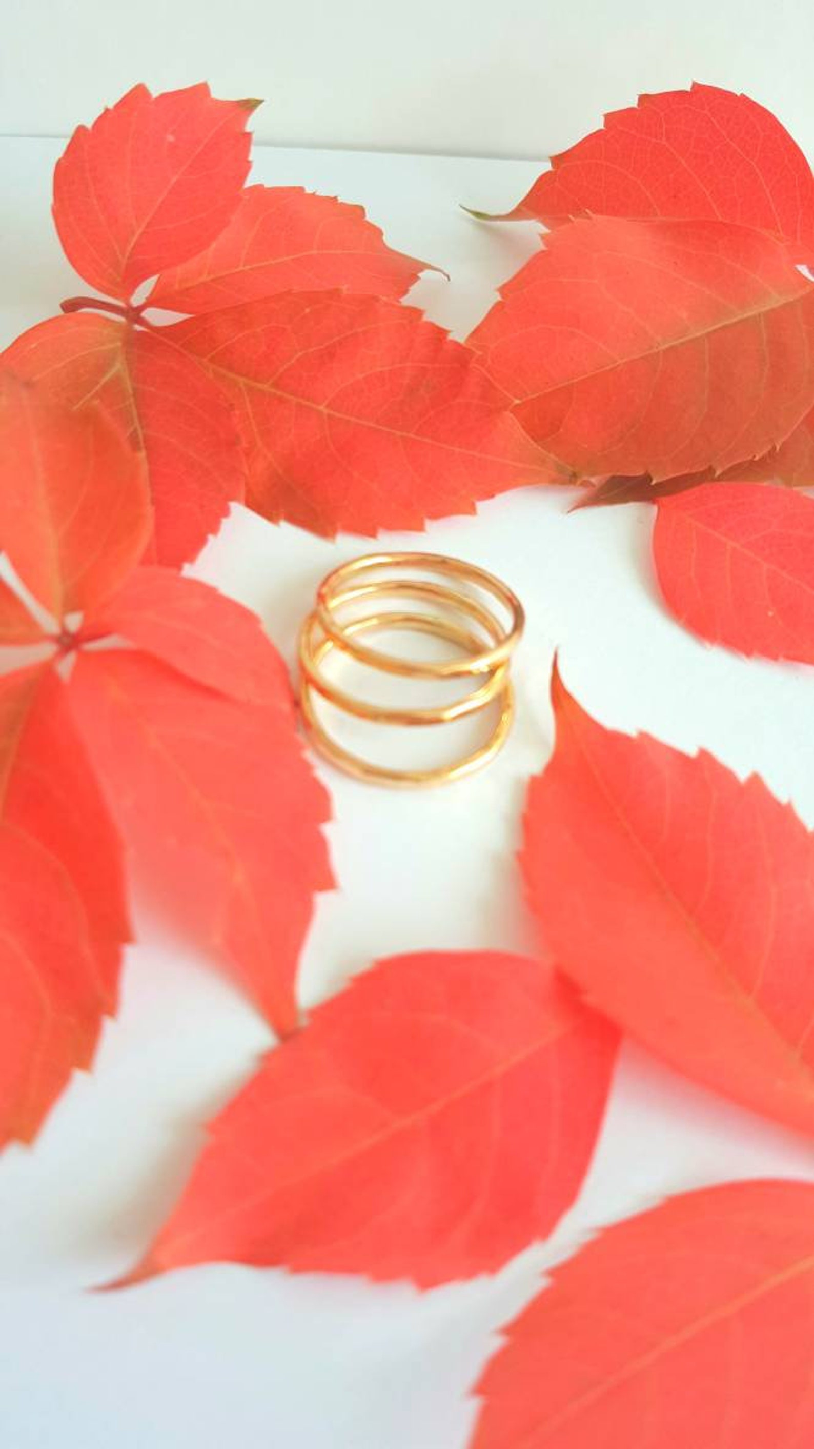 Gold Stacking Rings - 14k Gold Filled Stacking Hammered Rings - 3 Ring ...