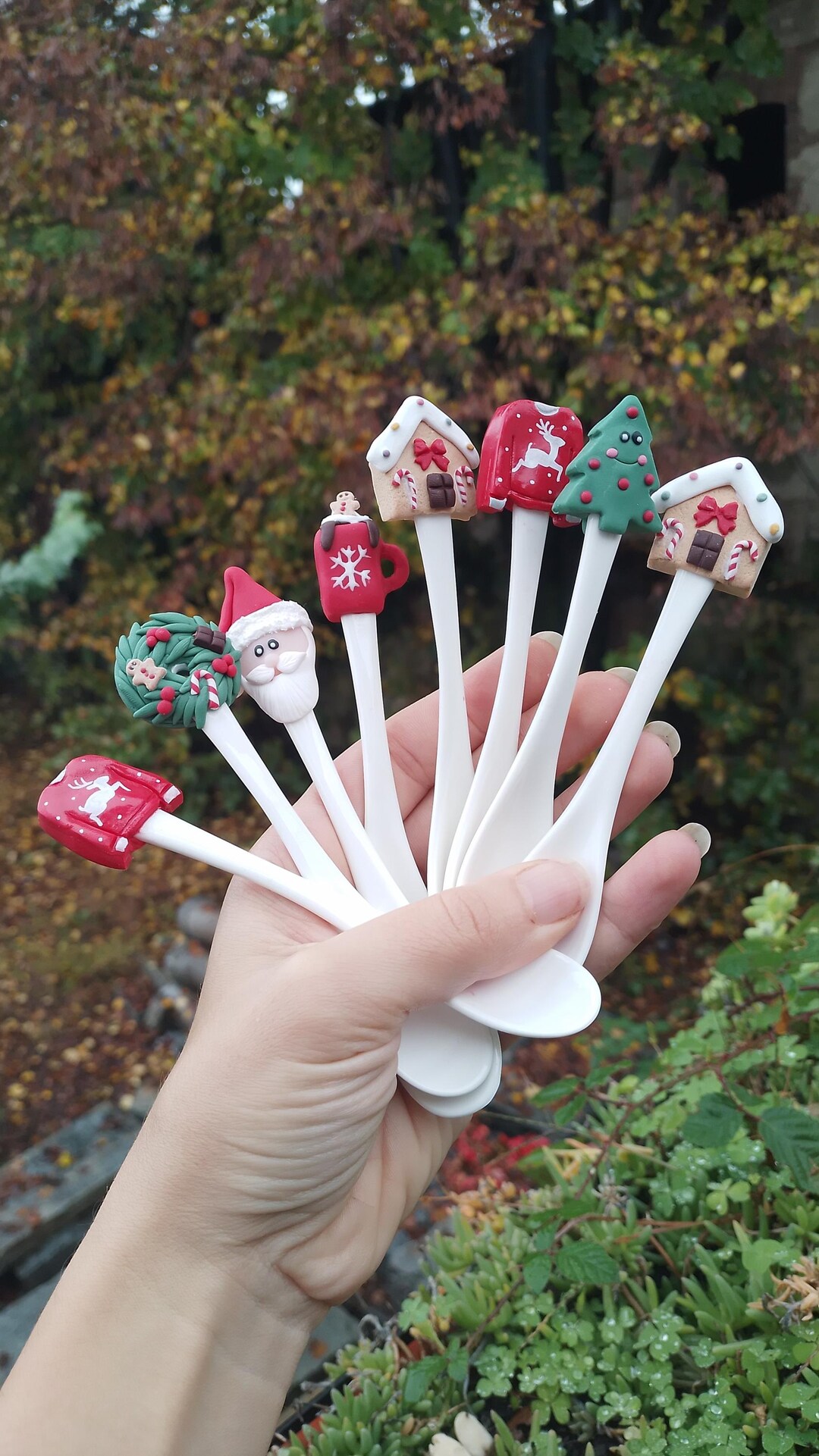 Ceramic Spoon Christmas Fimo Santa Grinch Elf Gift Idea Cutlery Tree ...
