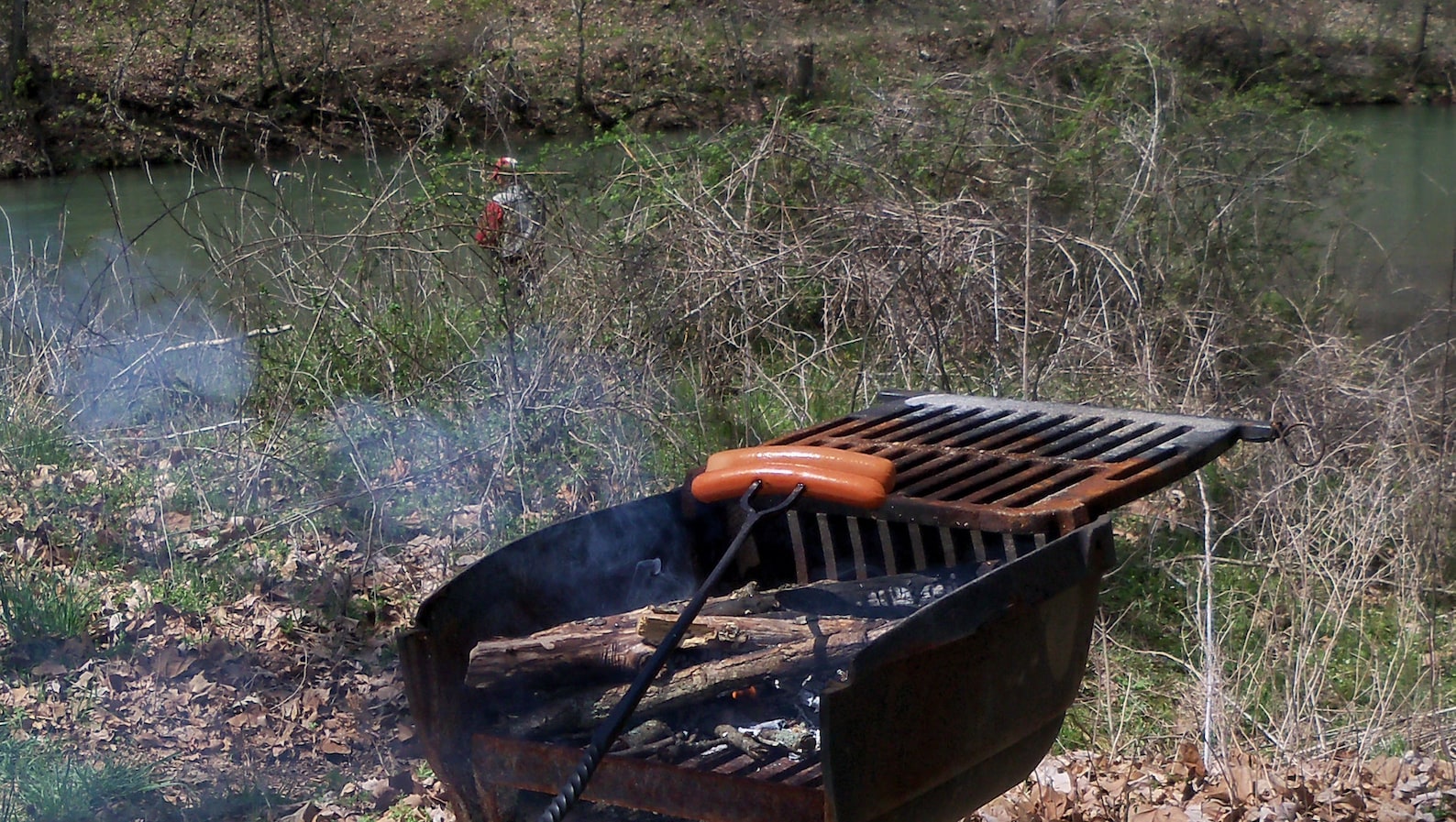 Campfire Hotdog Stick/roaster @ 31", Made in US by a Blacksmith, Fire ...