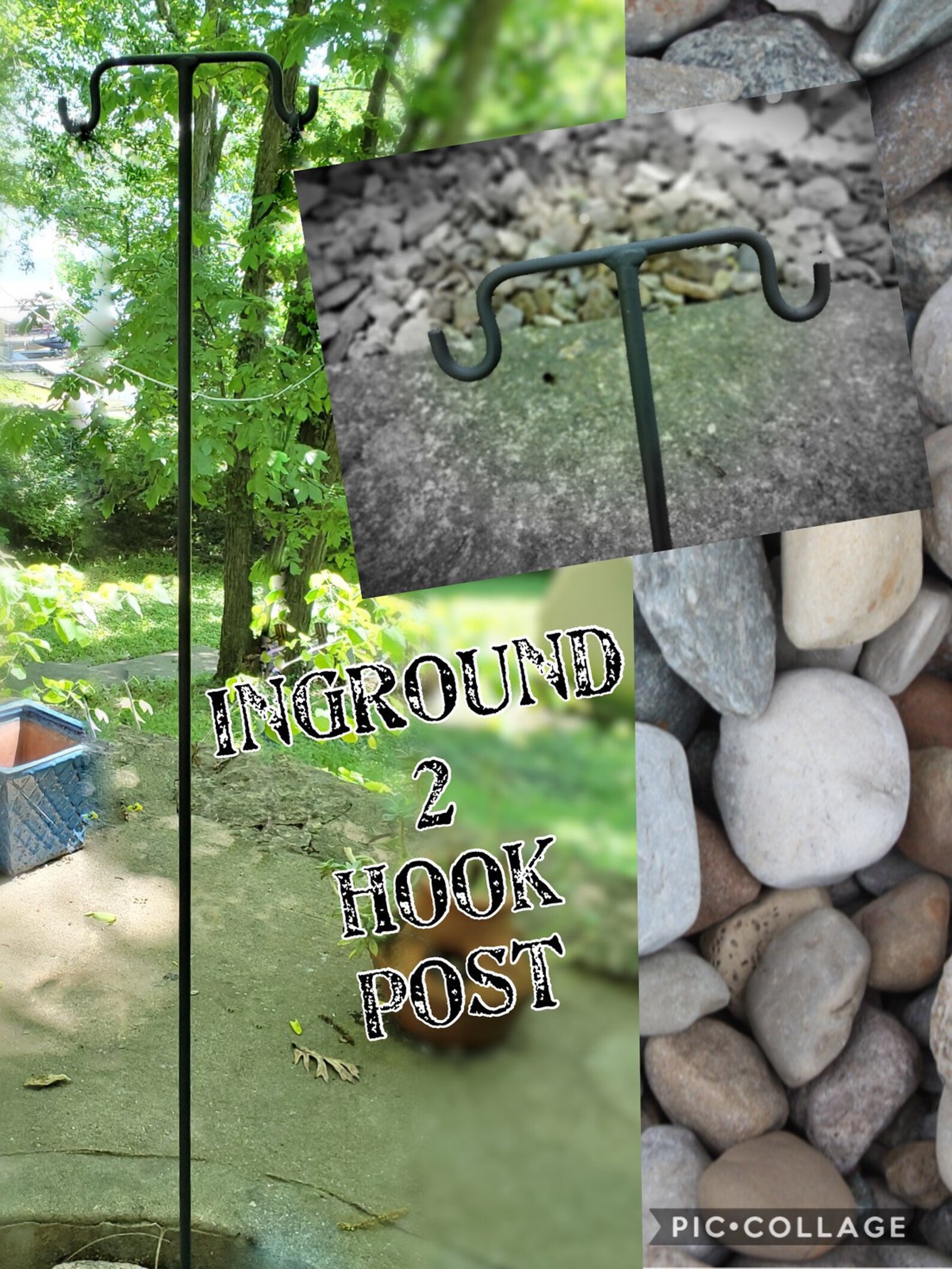 Blow Poke Round Ash Rake & 2 Hook Hanger Blacksmith Made - Etsy