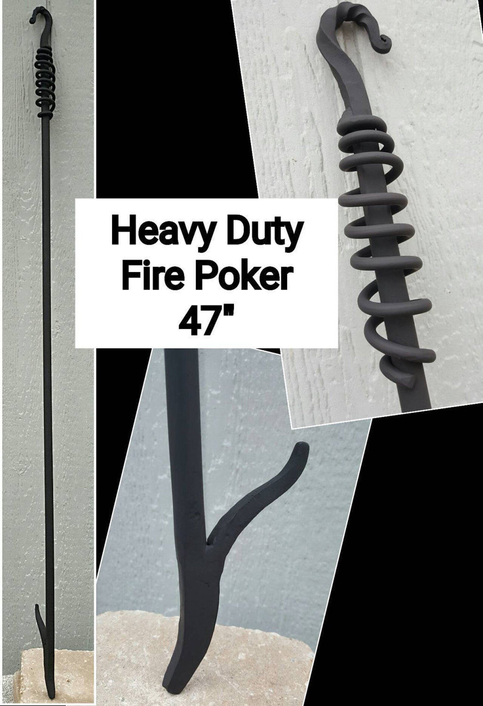 Heavy Duty Combo..fire Poker & Ember Rake Blacksmith Made - Etsy