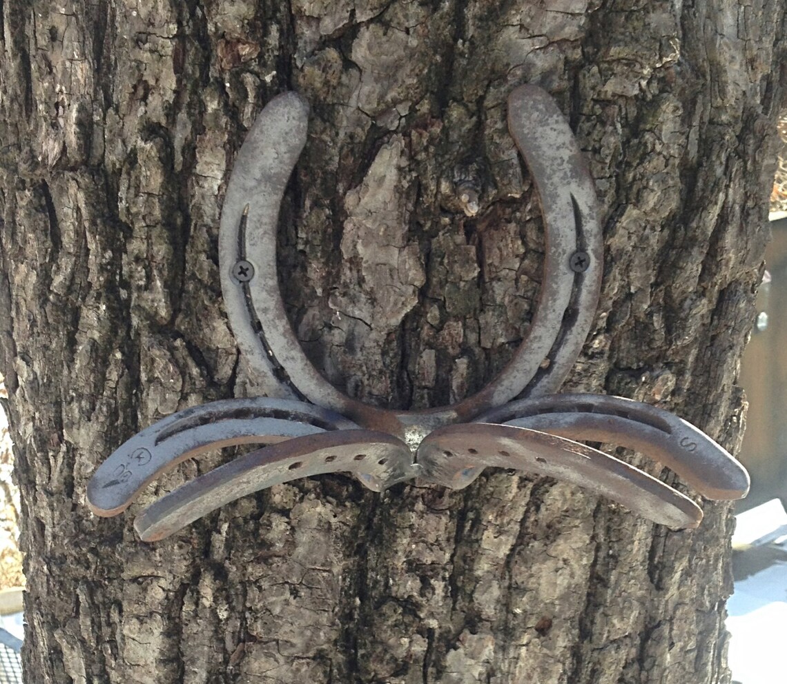 Horseshoe Cowboy Boot Rack Blacksmith Made Real Horseshoes | Etsy