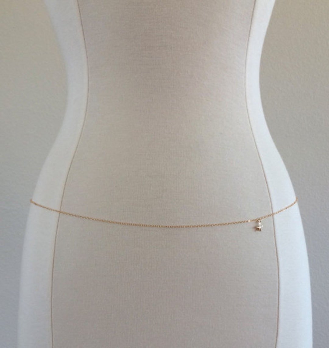 14k Gold Filled Belly Chain, Star Gold Belly Chain, Belly Chain, Gold ...