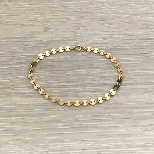 Disc Chain Bracelet 14k Gold Fill Bracelet Disc Bracelet - Etsy
