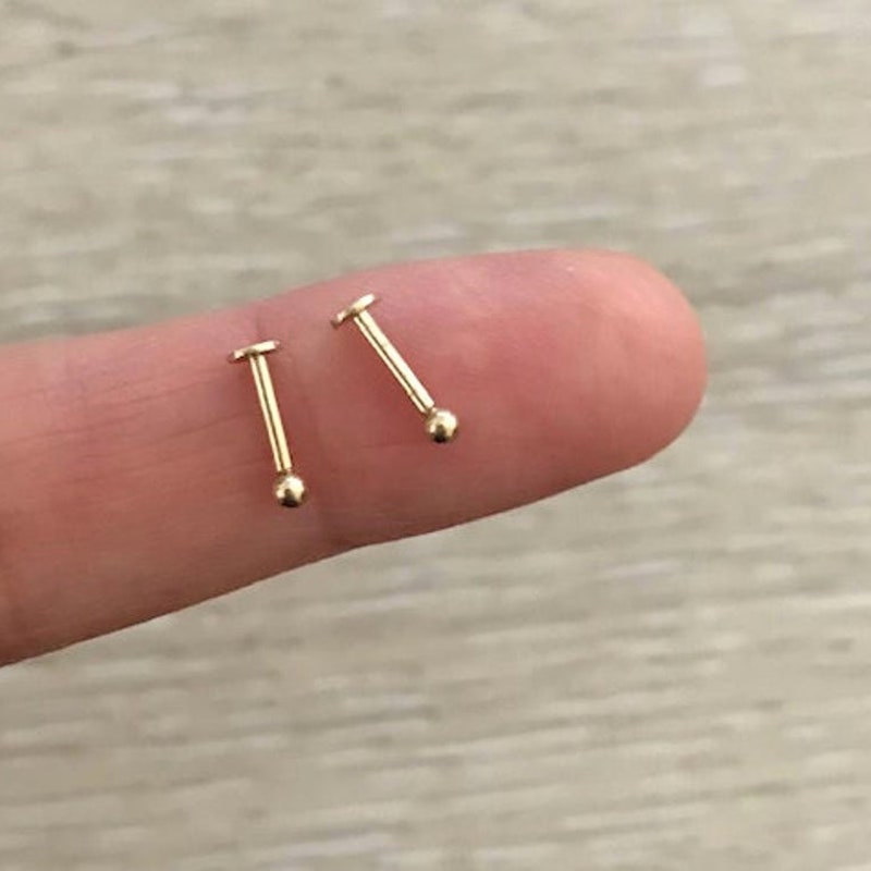 14k Gold Tragus Stud - Etsy